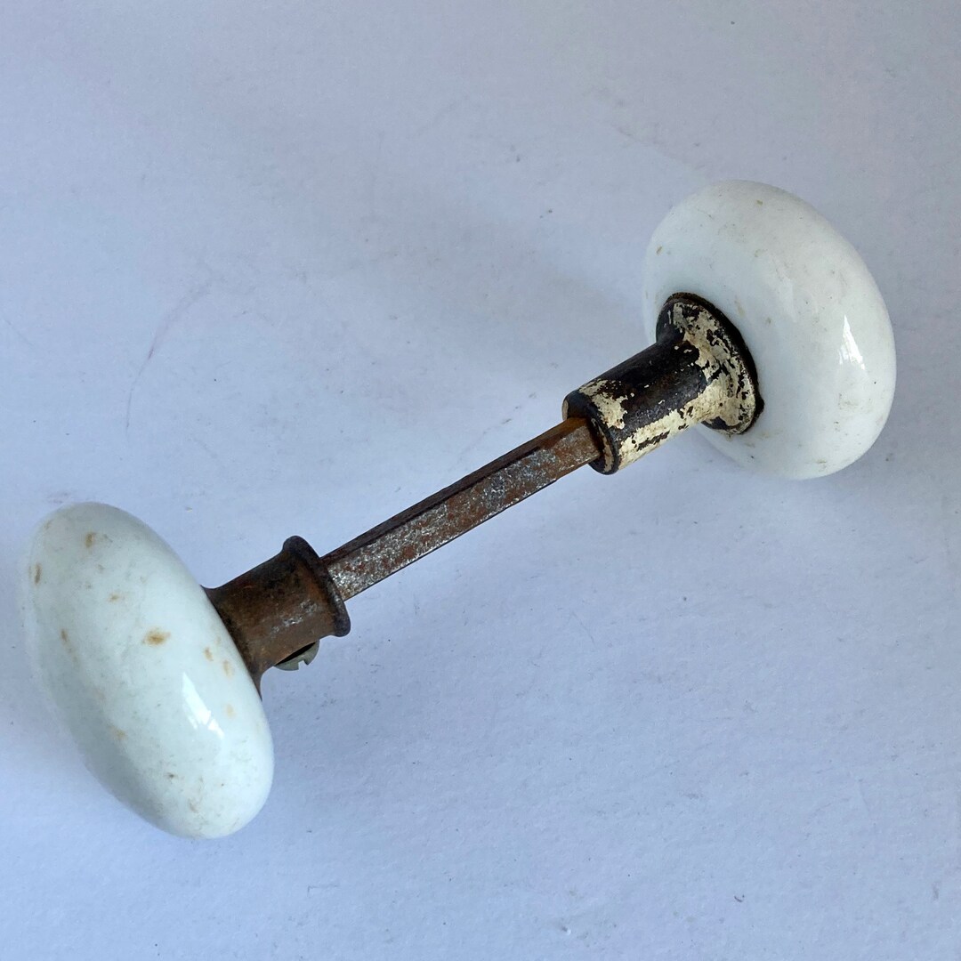Vintage Porcelain, Double Door Knobs, Color White, 2 1/2 Inch Knobs, Restoration Project ...