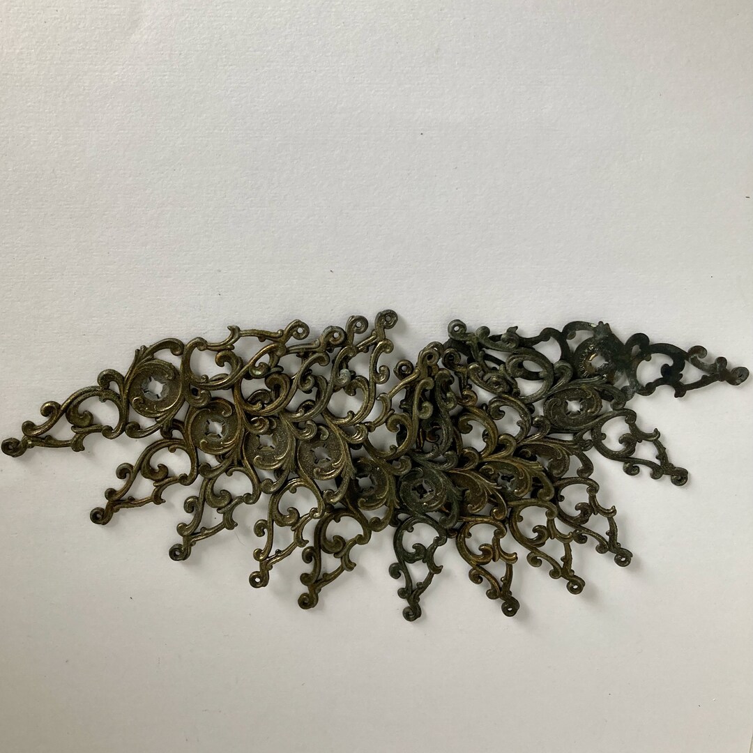 Eleven Drawer Handles, Vintage Back Plates, Metal Hardware, 1 X 4 1/2 ...