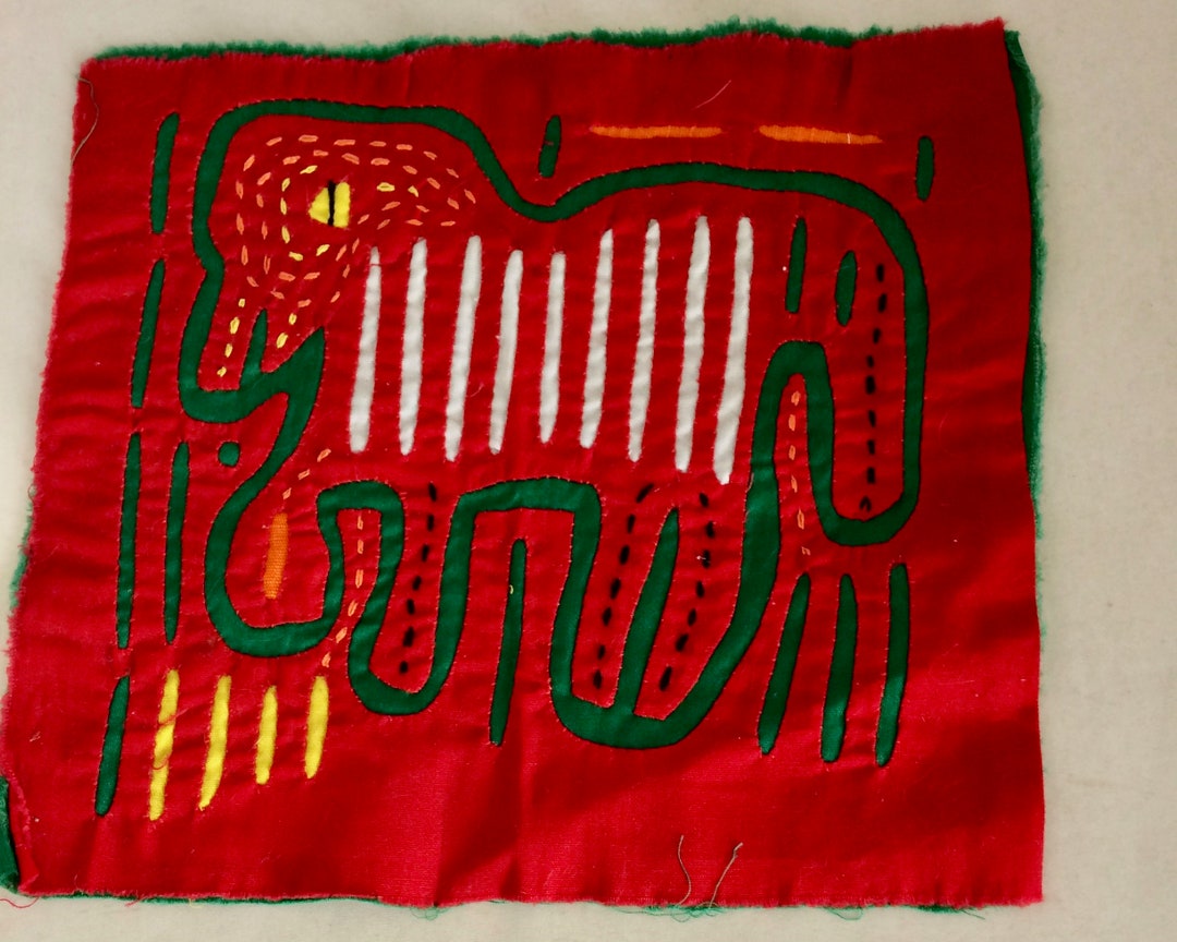 Vintage Red Mola From Guna Natives San Blas, 7 1/2 X 8 Inch Horse, Hand ...