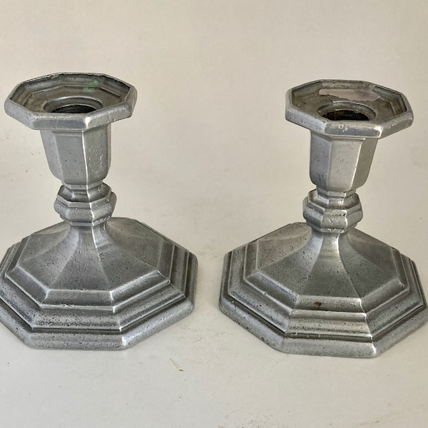 Pewter Candlesticks - Etsy