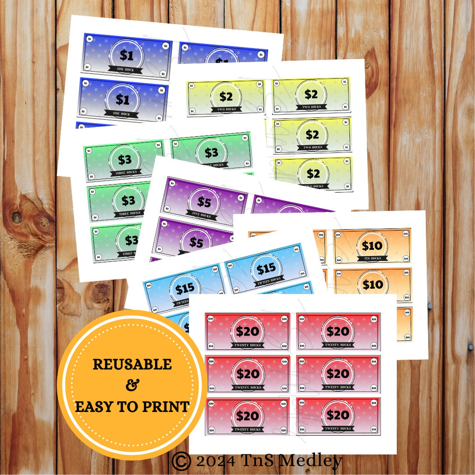 Editable Reward Bucks for Kidsearn and Spendchoresallowanceplay ...