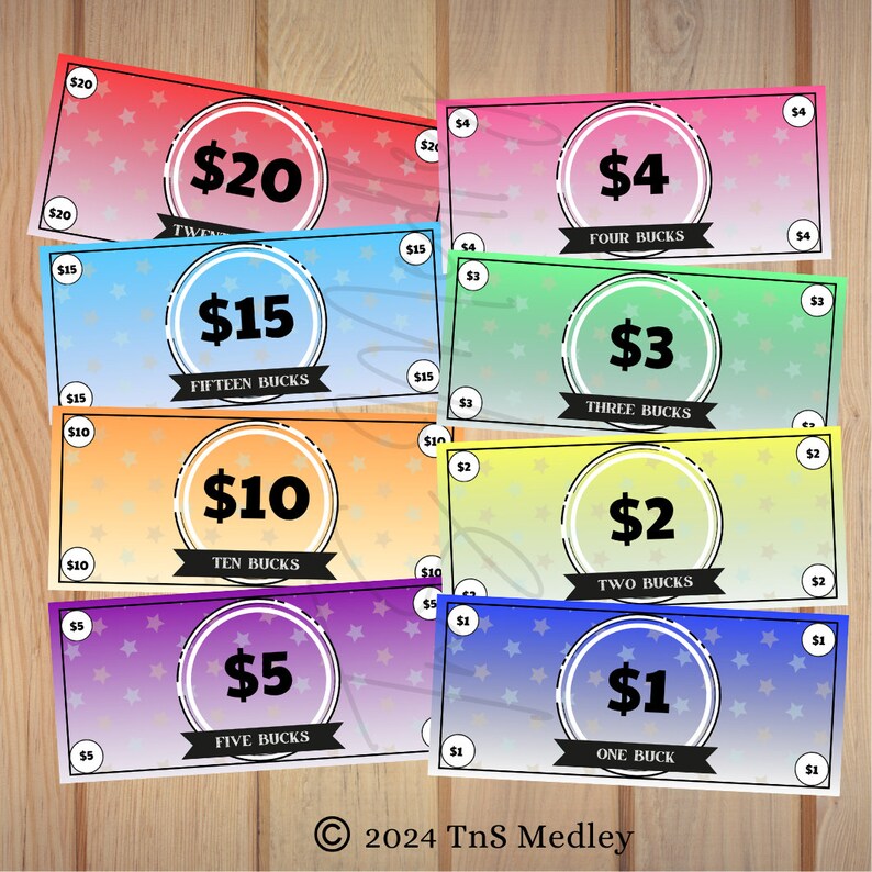 Editable Reward Bucks for Kidsearn and Spendchoresallowanceplay ...