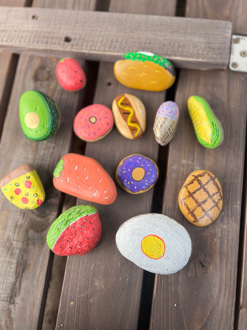 Hand-painted Rock Food Realistic & Fun Decorative Pieces - Etsy