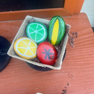 Hand-painted Rock Food Realistic & Fun Decorative Pieces - Etsy