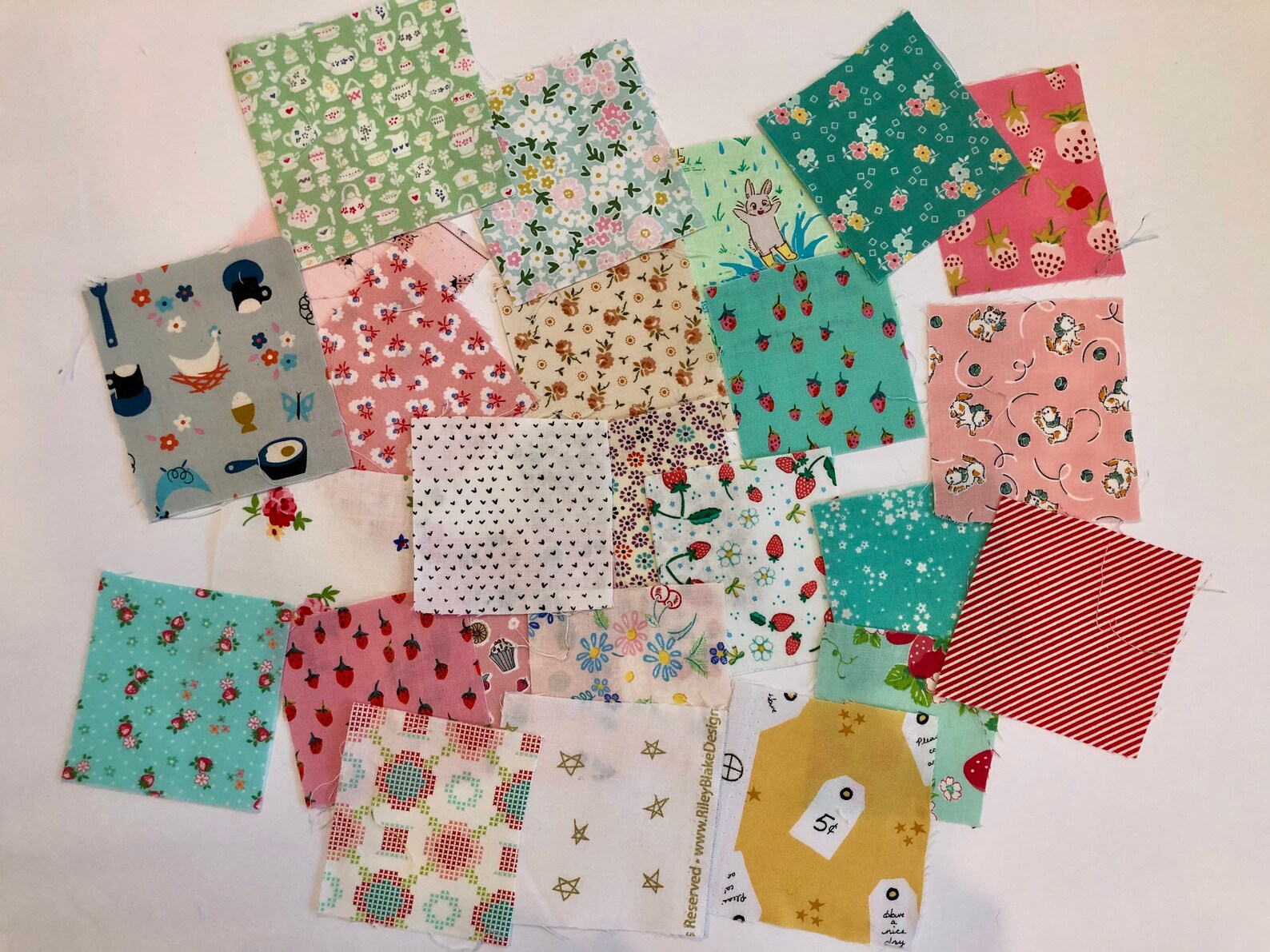 Fabric Scrap Pack Three Inch Squares Epp English Paper Piecing - Etsy