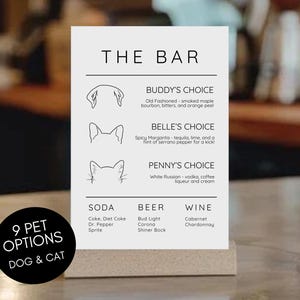 Pet Bar Sign Wedding Signature Cocktails Sign for Dog Lovers ...