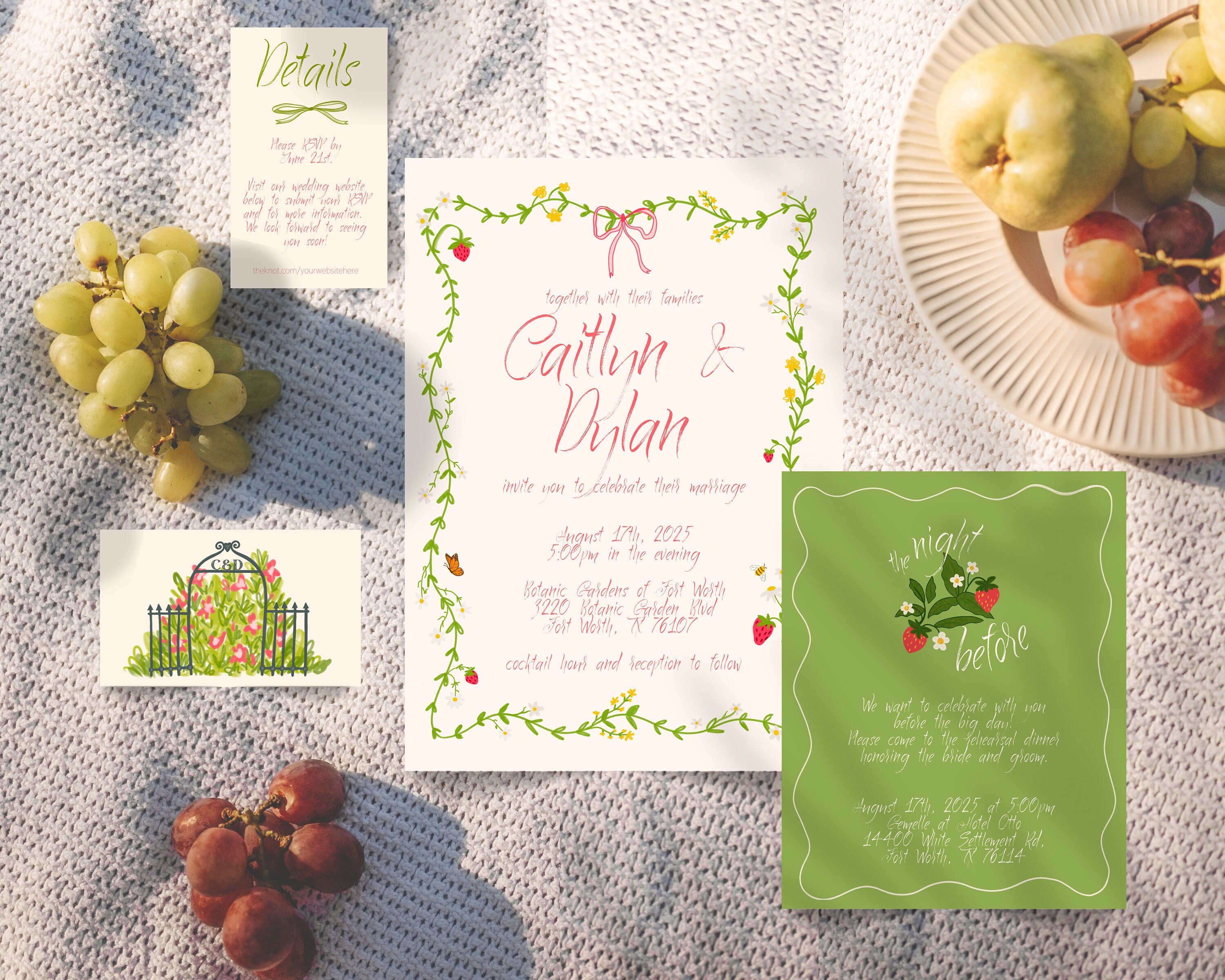 Garden Wedding Invitation Template Instant Download Printable Hand ...
