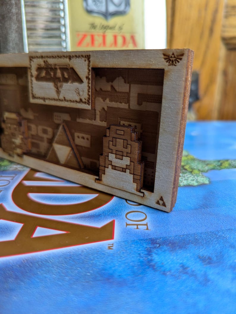 Legend of Zelda Wooden Display Piece Pixelated Lasercut NES Decor - Etsy