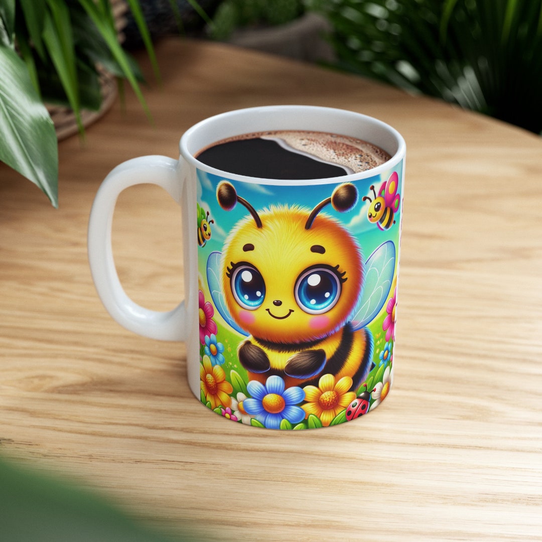 Buzzy Bee Happy: Bumble Bee Ceramic Coffee Mug - Etsy