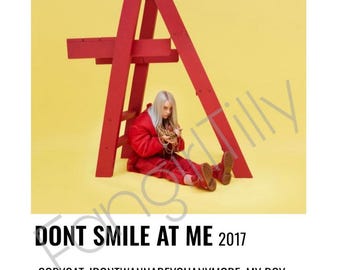 Billie Eilish Don't Smile at Me, Exclusive Yellow/red Swirl, Framed ...