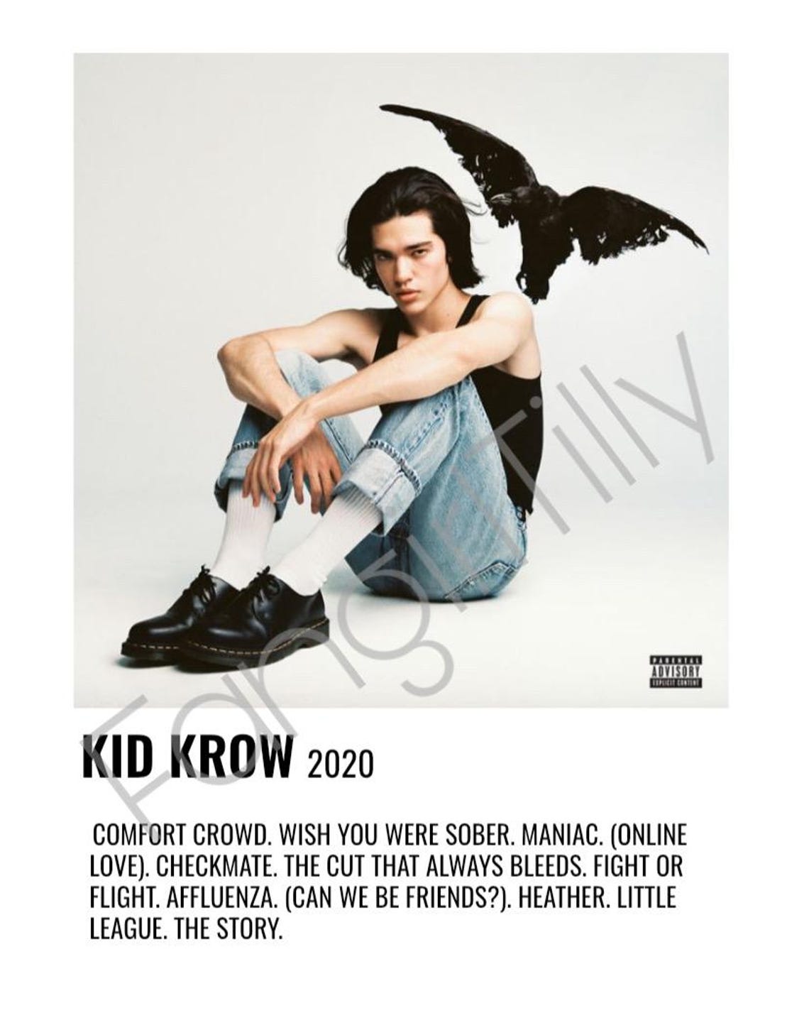 Kid Krow Tracklist Album Poster - Etsy