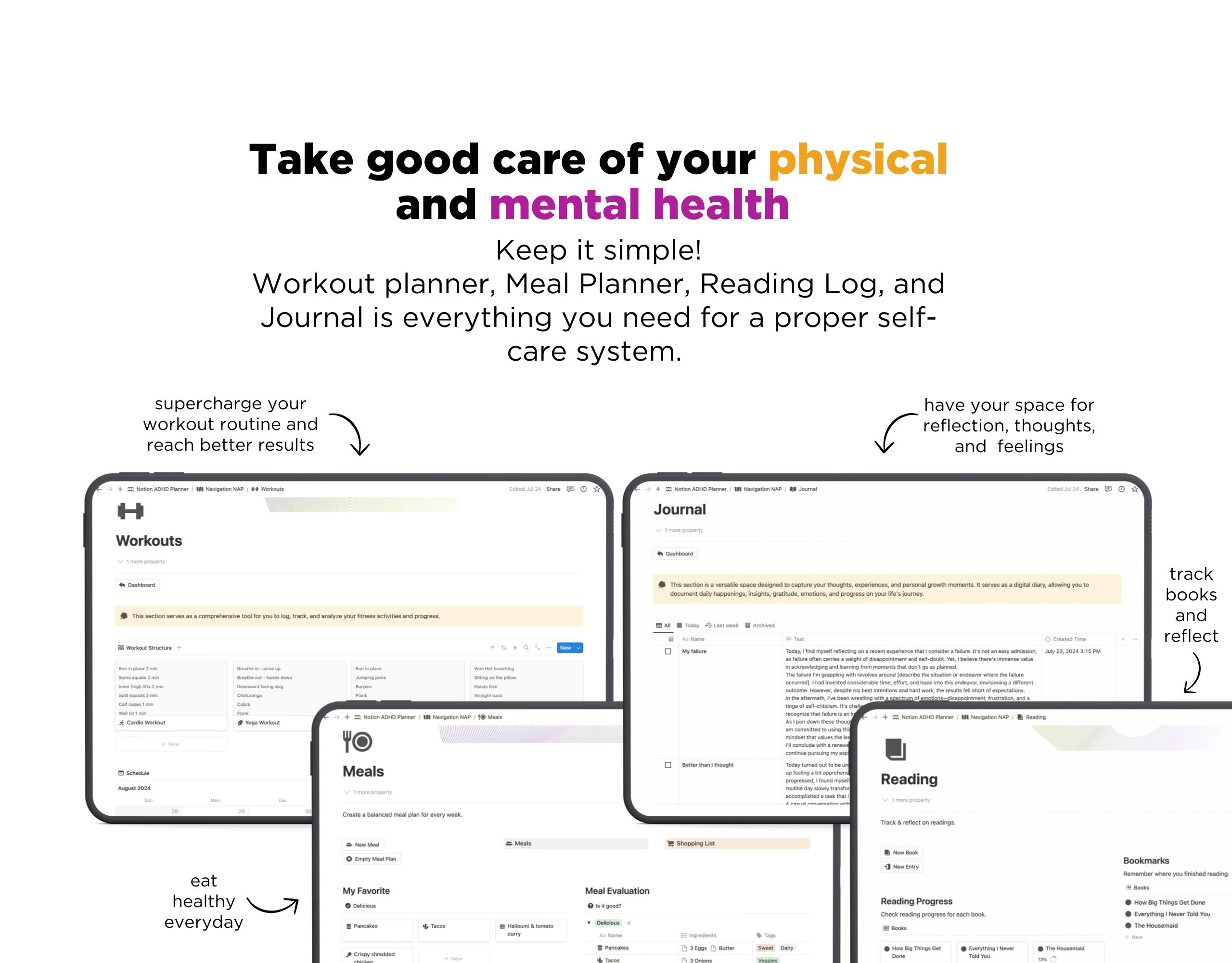 Notion ADHD Planner Notion Template Life Planner Mental Health ADHD ...