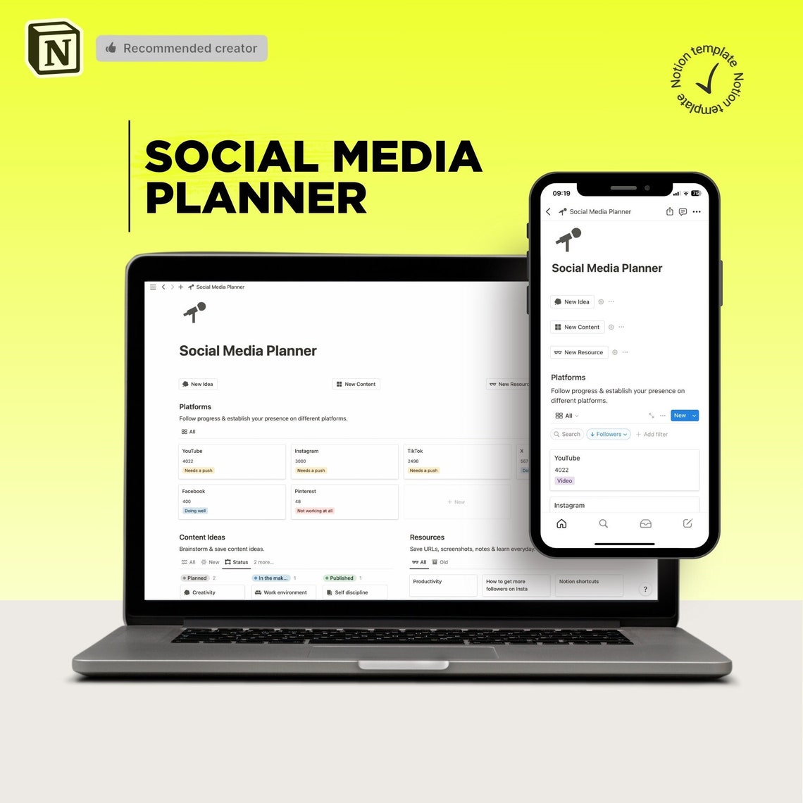 Social Media Planner | Notion Content Planner | Content Calendar ...