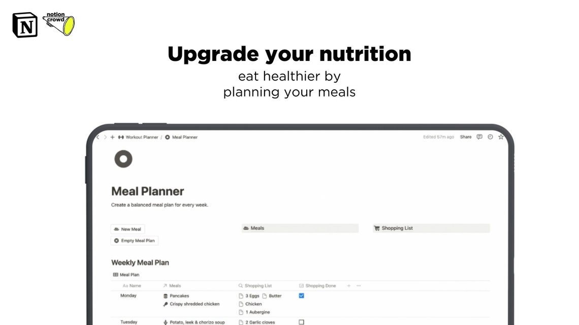 Workout Planner Notion Template Notion Workout Plan Notion Fitness ...