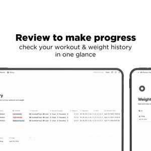 Workout Planner Notion Template Notion Workout Plan Notion Fitness ...