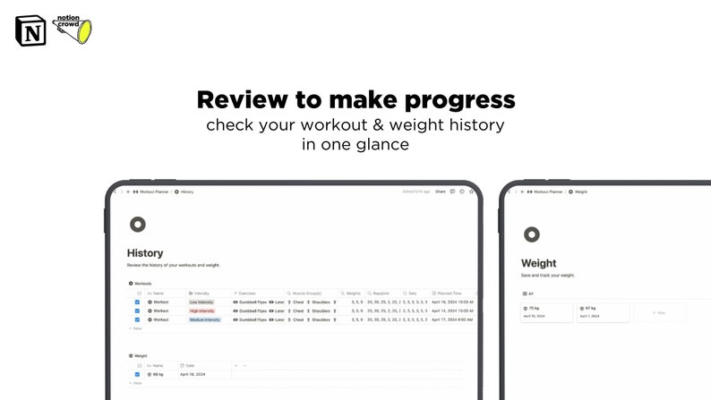 Workout Planner Notion Template Notion Workout Plan Notion Fitness ...