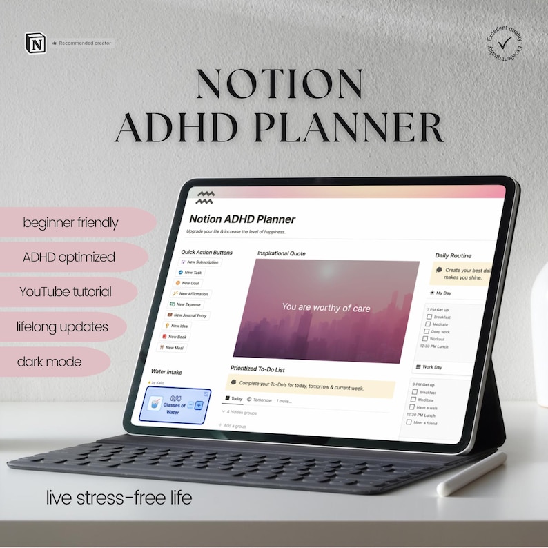 Notion ADHD Planner Notion Template Mental Health ADHD Notion Notion ...