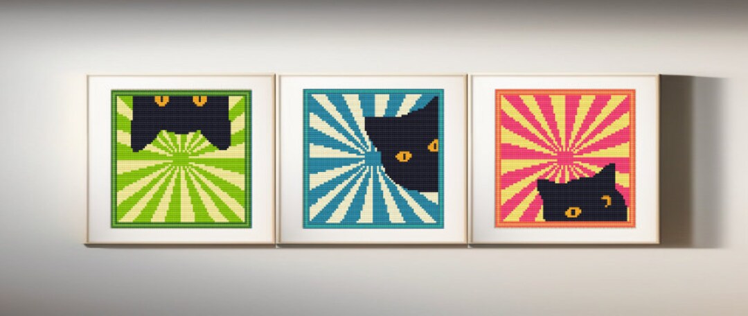 Rising Sun Cat 3 Panel Cross Stitch Pattern, Digital/pdf Download - Etsy