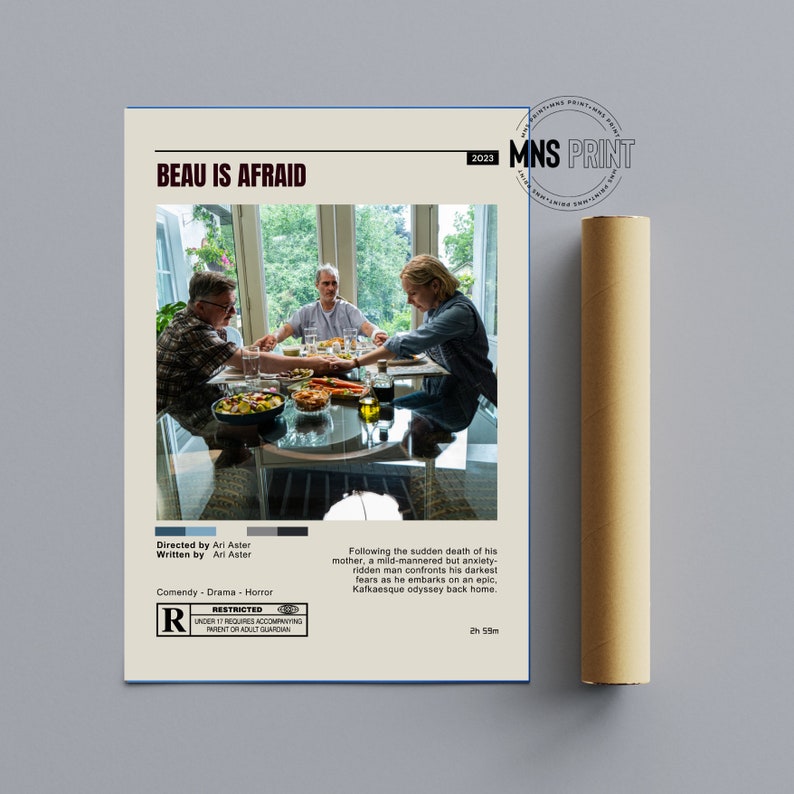 Beau is Afraid Poster, Ari Aster, Minimal Movie Art, Retro Movie Poster ...