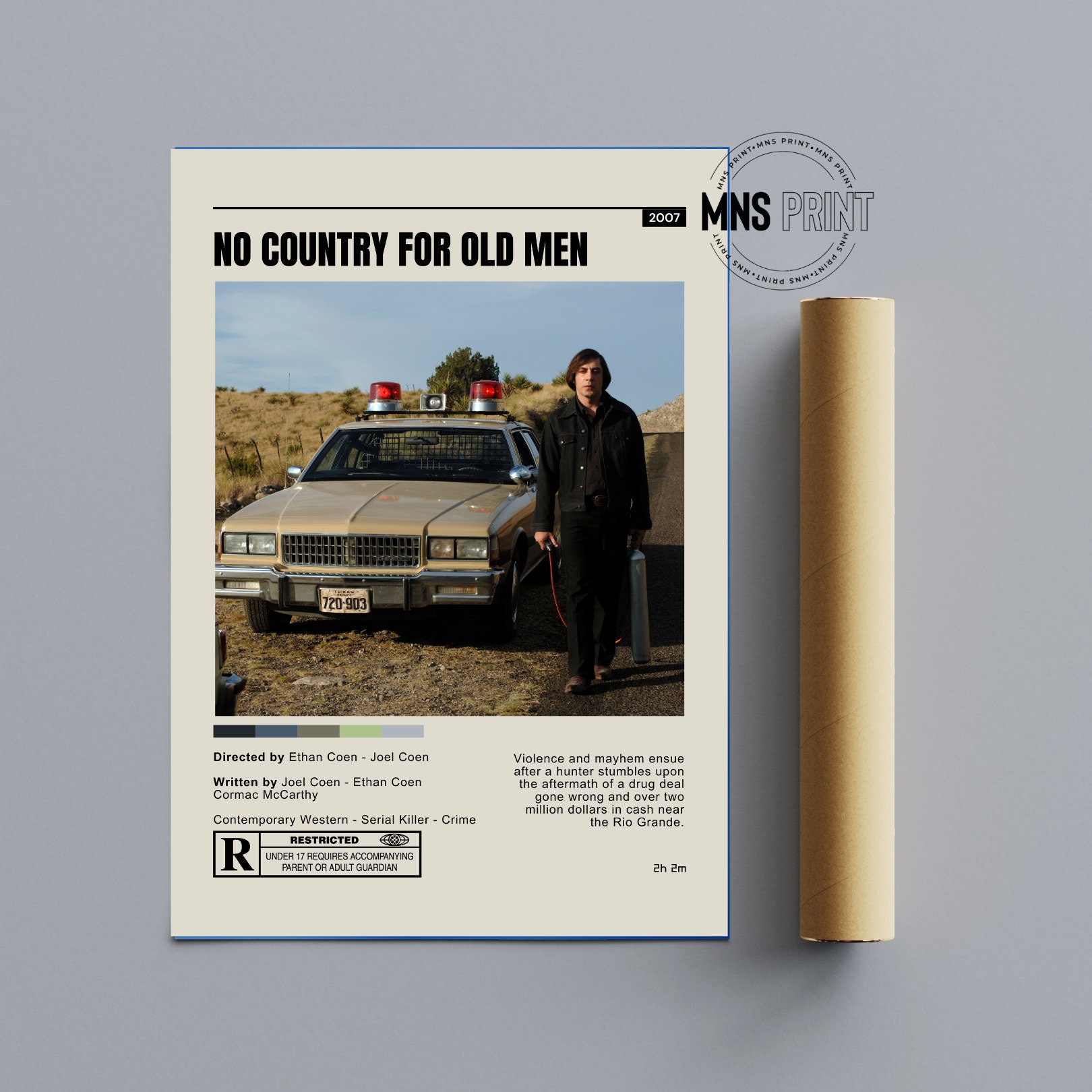 No Country for Old Men Poster, Joel Coen, Minimal Movie Art, Retro ...