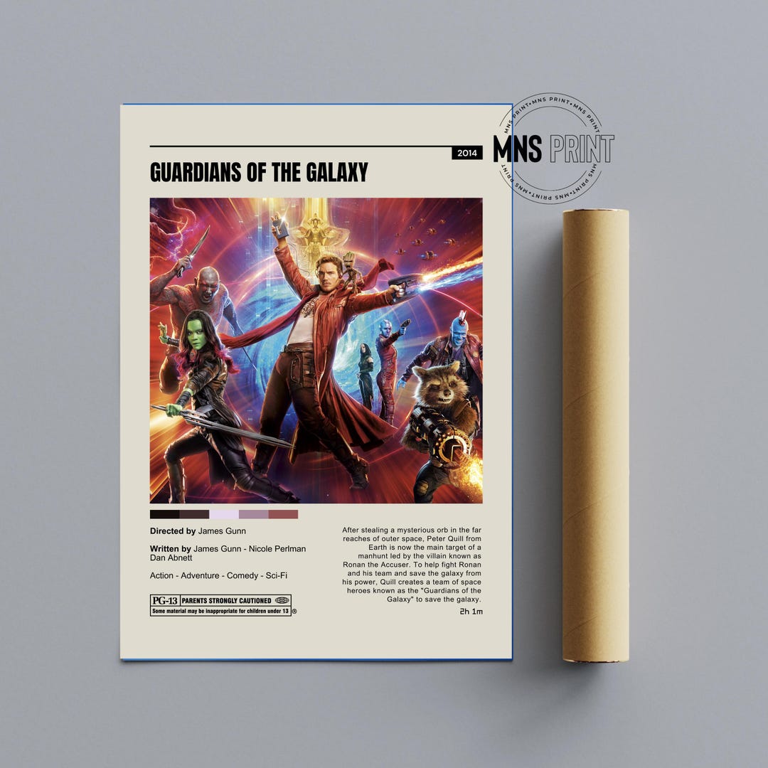 Guardians of the Galaxy Poster, James Gunn, Minimal Movie Art, Retro ...