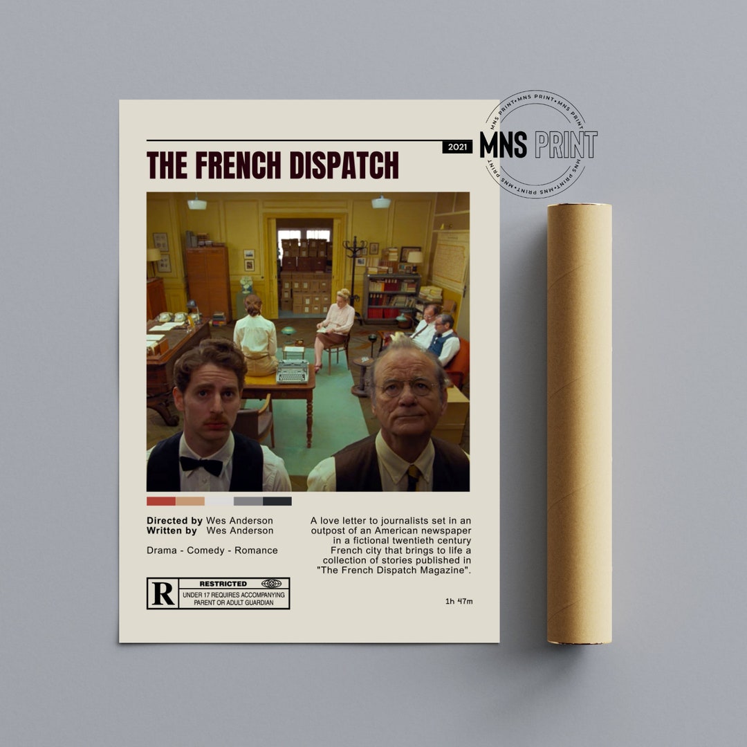 The French Dispatch Poster, Wes Anderson, Minimal Movie Art, Retro ...