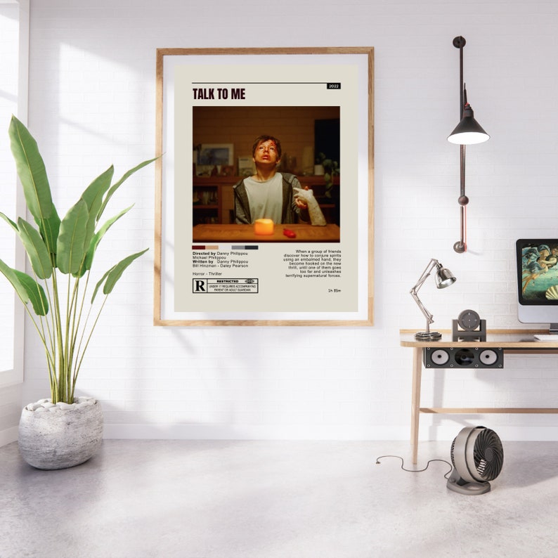 Talk to Me Poster, Danny Philippou, Minimal Movie Art, Retro Movie ...