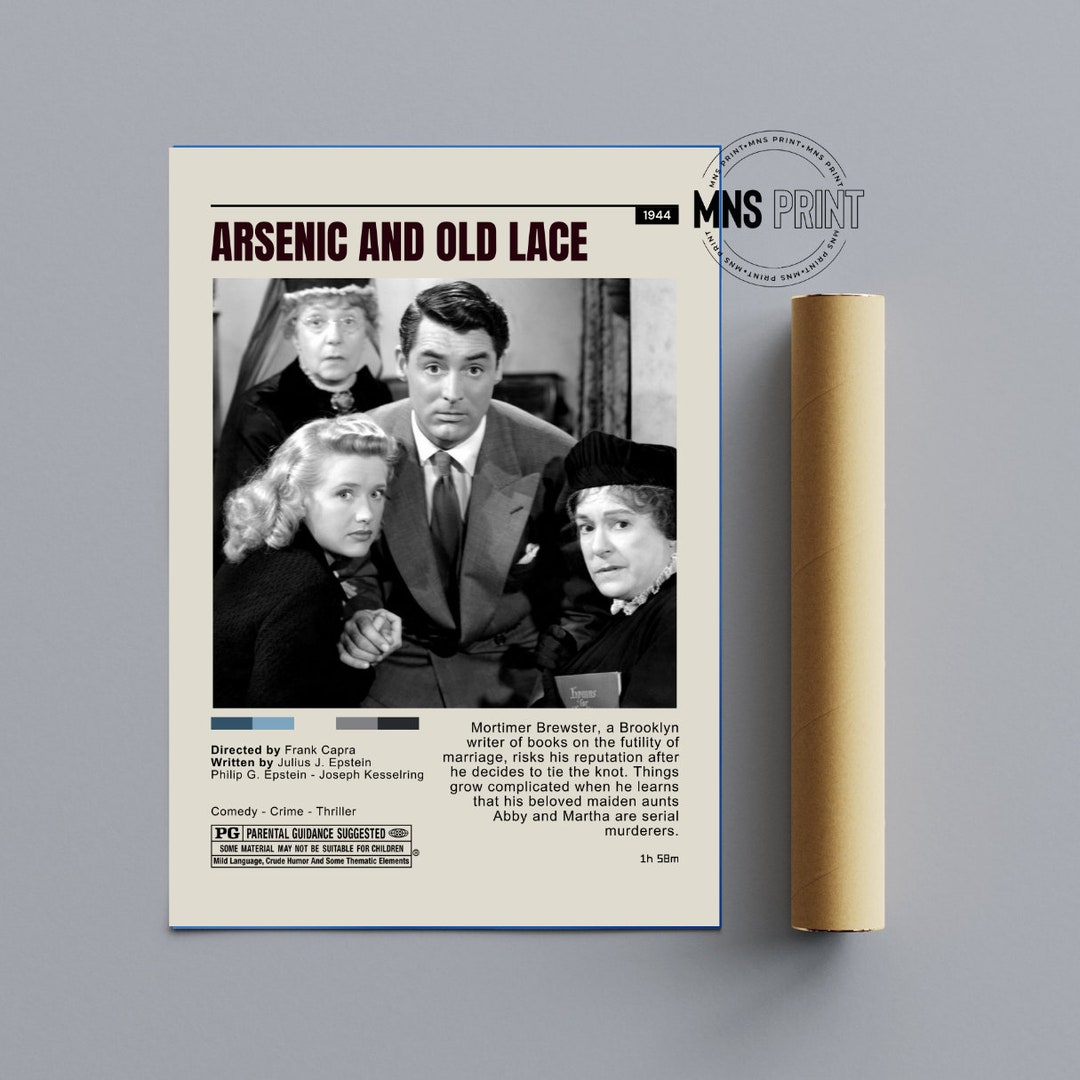 Arsenic and Old Lace Poster, Frank Capra, Minimal Movie Art, Retro ...