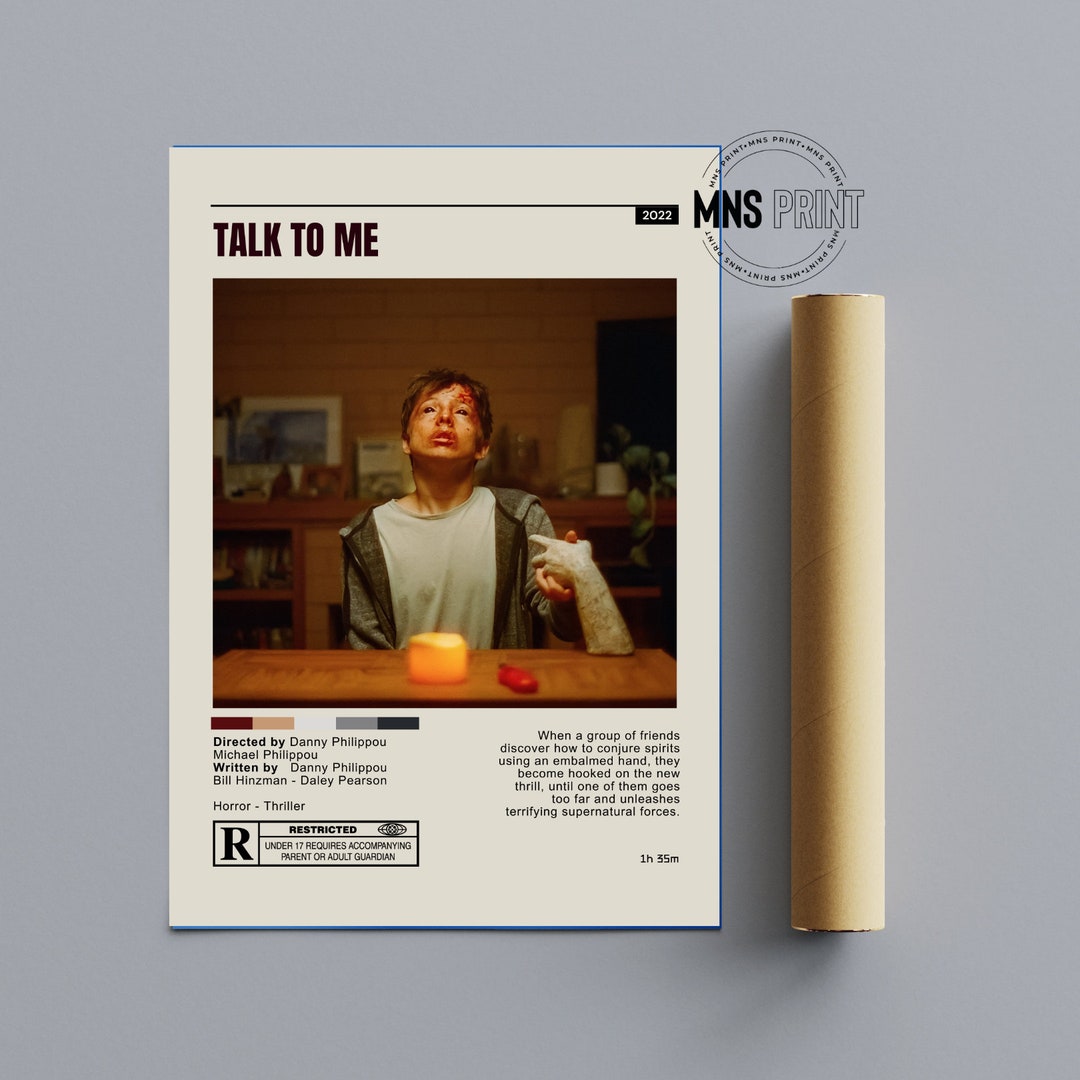 Talk to Me Poster, Danny Philippou, Minimal Movie Art, Retro Movie ...