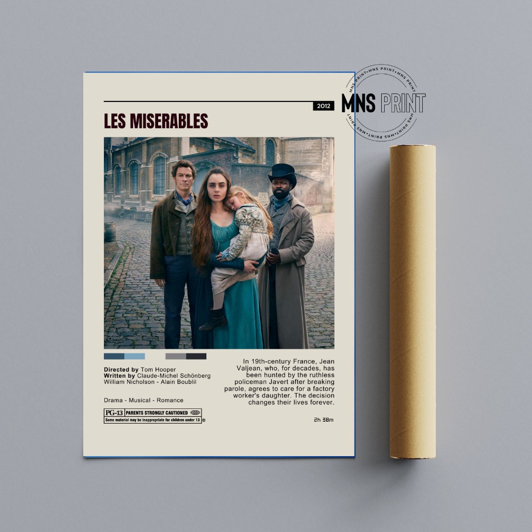 Les Miserables Poster, Tom Hooper, Minimal Movie Art, Retro Movie ...
