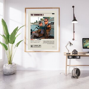The Terminator 2 Poster, James Cameron, Minimal Movie Art, Retro Movie ...