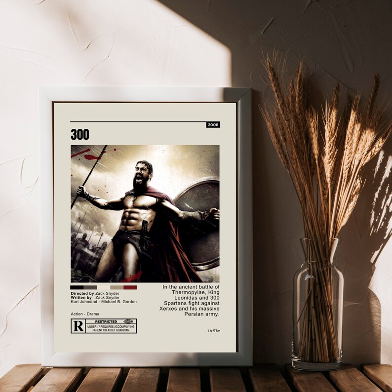 300 Poster, Zack Snyder, Minimal Movie Art, Retro Movie Poster, Digital ...