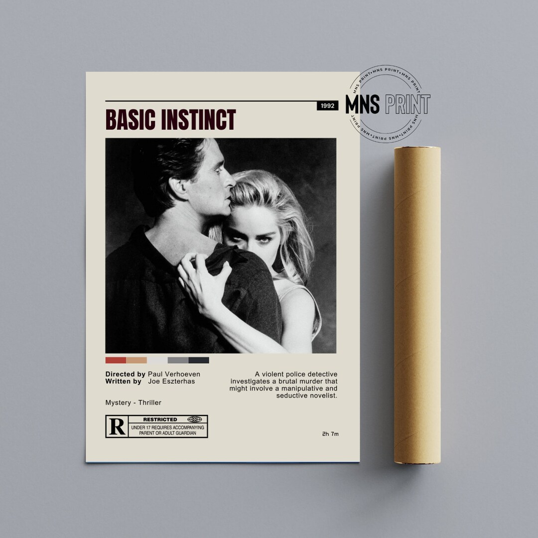 Basic Instinct Poster, Paul Verhoeven, Minimal Movie Art, Retro Movie ...