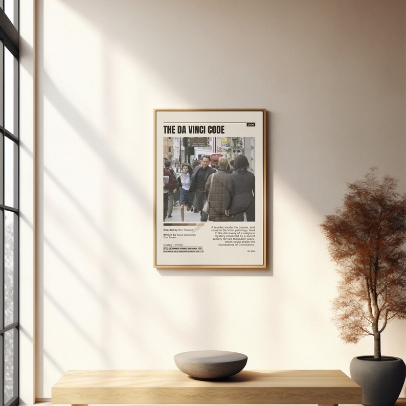 The Da Vinci Code Poster, Ron Howard, Minimal Movie Art, Retro Movie ...