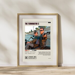 The Terminator 2 Poster, James Cameron, Minimal Movie Art, Retro Movie ...