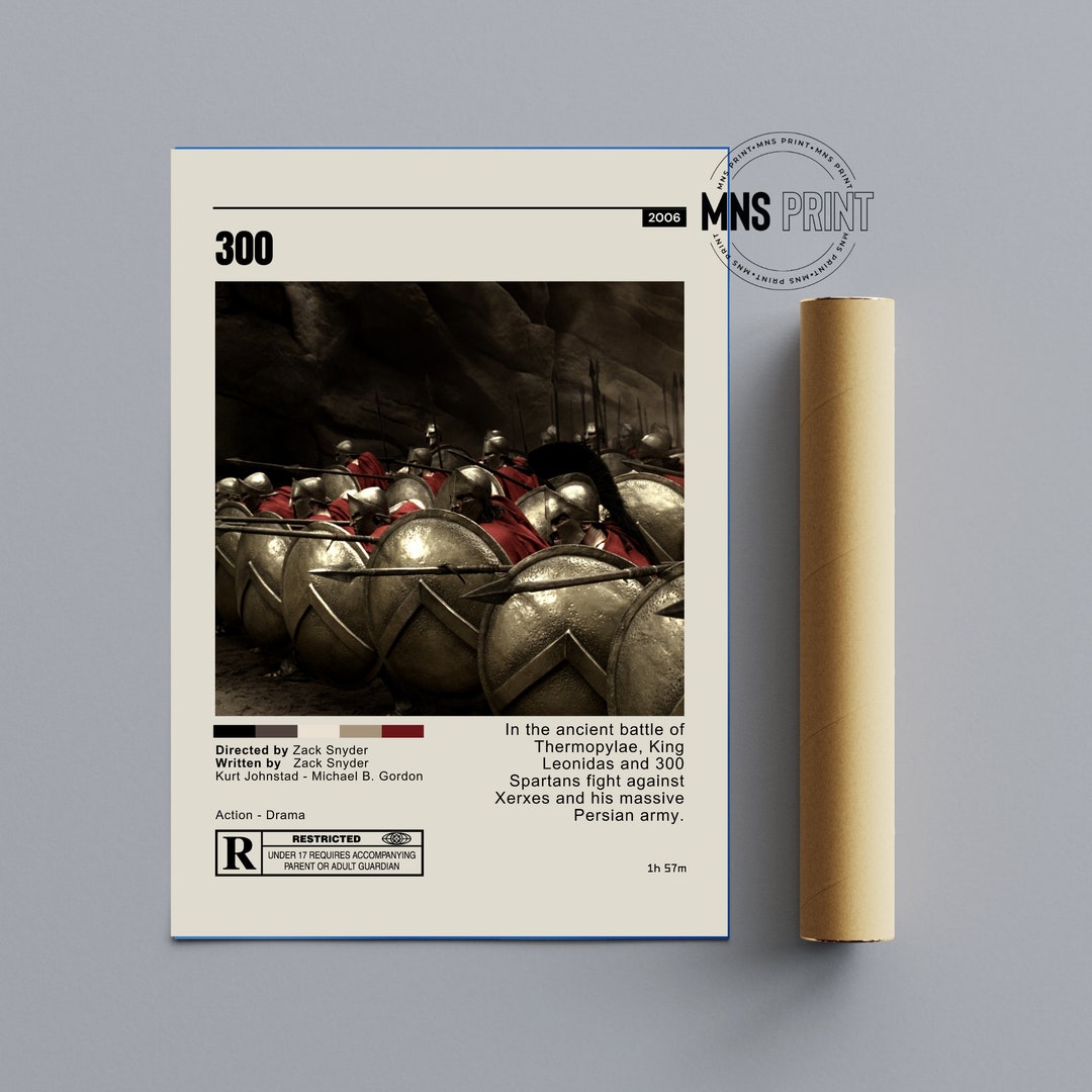 300 Poster, Zack Snyder, Minimal Movie Art, Retro Movie Poster, Digital ...