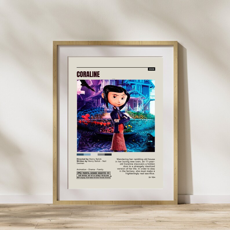 Coraline Poster, Henry Selick, Minimal Movie Art, Retro Movie Poster ...