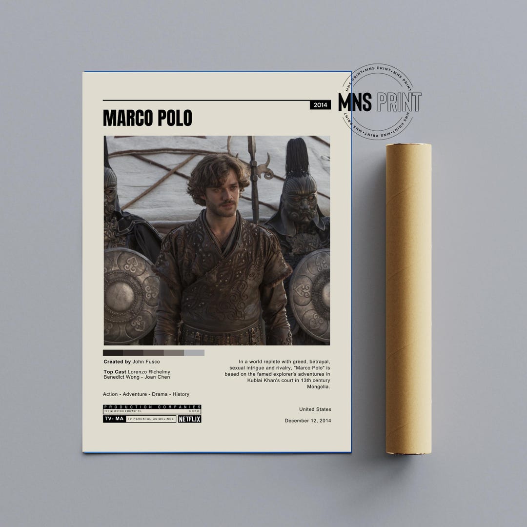 Marco Polo Poster, John Fusco, Tv Series, Minimal Movie Art, Retro ...