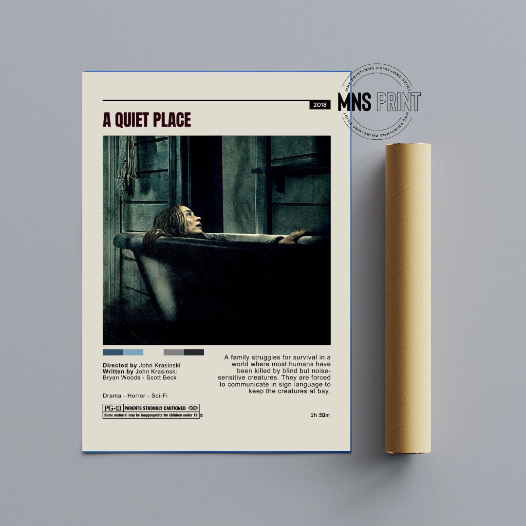 A Quiet Place Poster, John Krasinski , Minimal Movie Art, Retro Movie ...