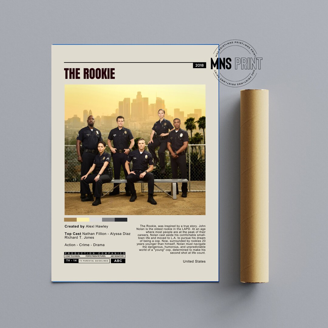 The Rookie Poster, Alexi Hawley, Tv Series, Minimal Movie Art, Retro ...