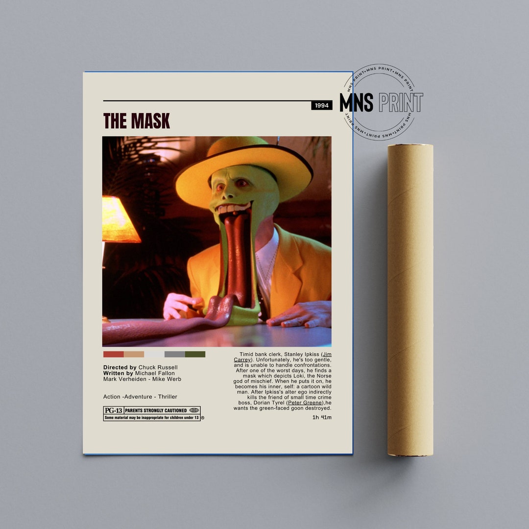 The Mask Poster, Chuck Russell, Minimal Movie Art, Retro Movie Poster ...