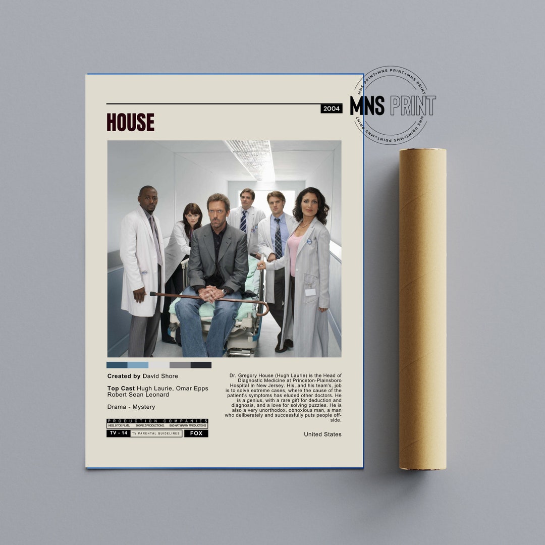 House Poster, David Shore, Tv Series, Minimal Movie Art, Retro Movie ...