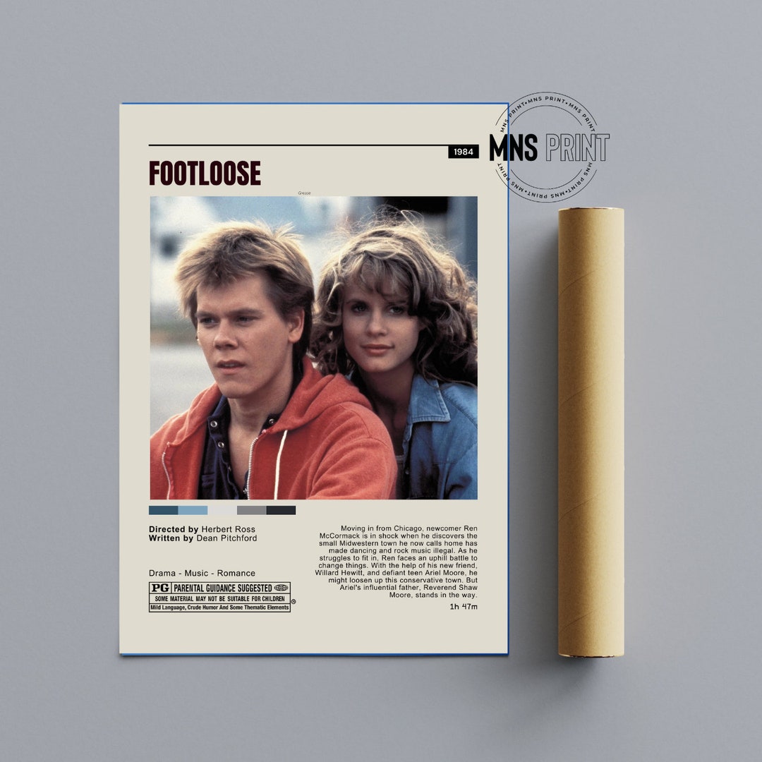 Footloose Poster, Herbert Ross, Minimal Movie Art, Retro Movie Poster ...