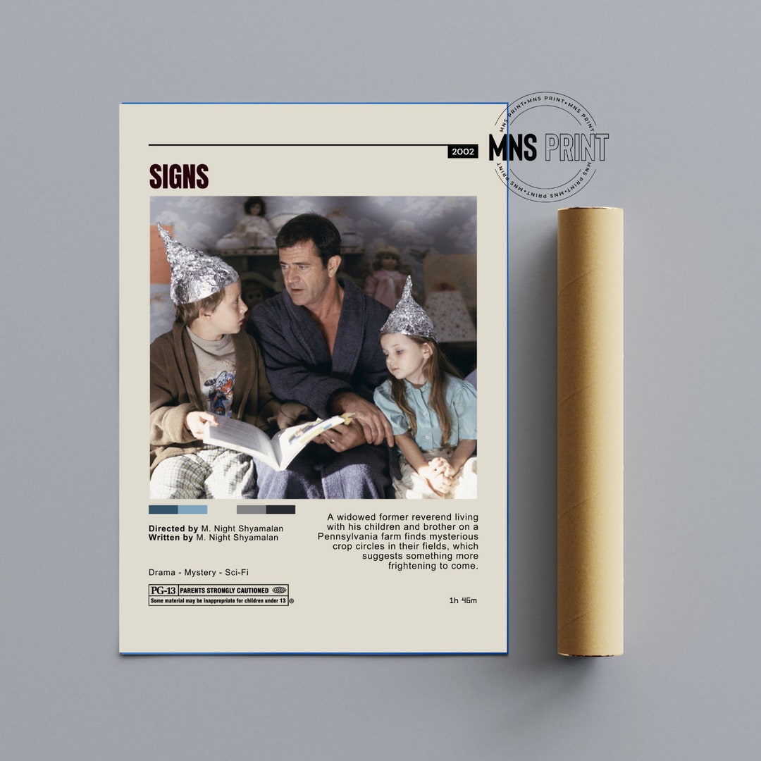Signs Poster, Night Shyamalan, Minimal Movie Art, Retro Movie Poster ...