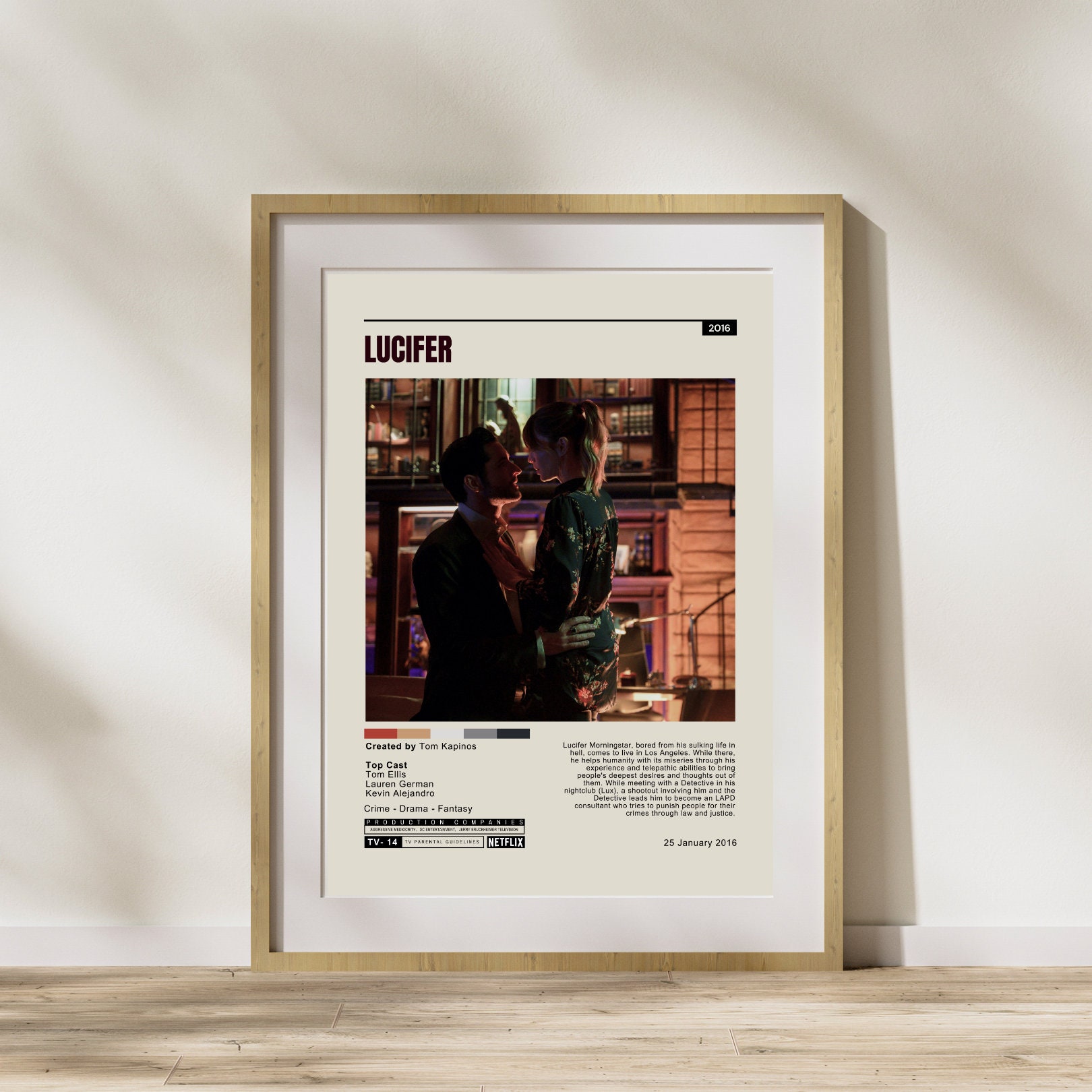 Lucifer Poster, Tom Kapinos, Tv Series, Minimal Movie Art,digital ...