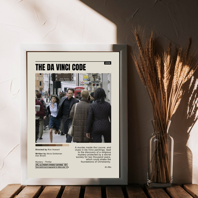 The Da Vinci Code Poster, Ron Howard, Minimal Movie Art, Retro Movie ...
