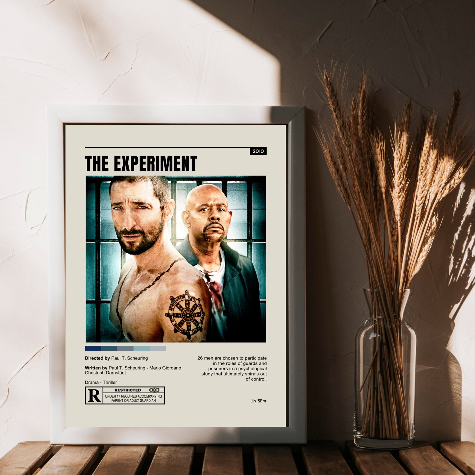 The Experiment Poster, Paul T. Scheuring, Minimal Movie Art, Retro ...