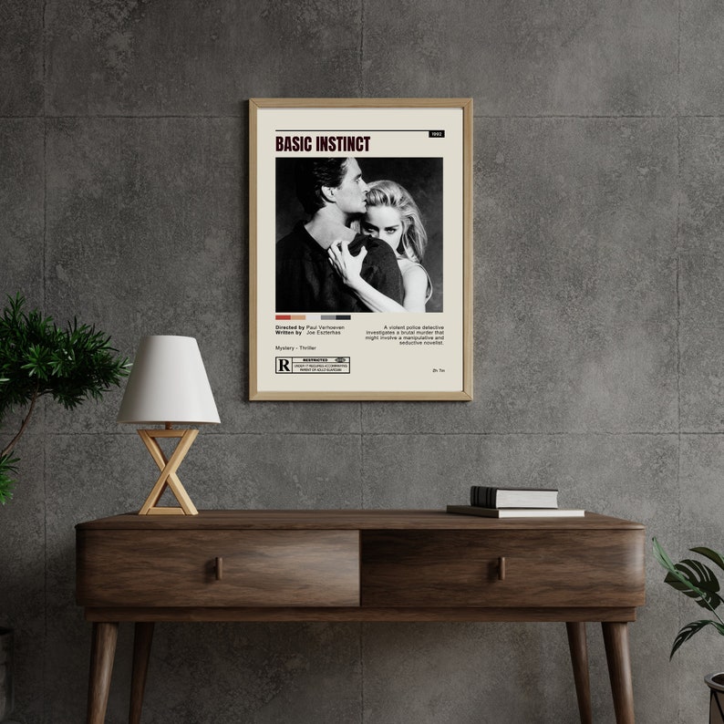 Basic Instinct Poster, Paul Verhoeven, Minimal Movie Art, Retro Movie ...
