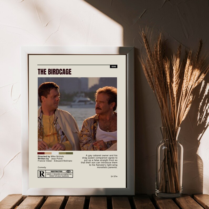 The Birdcage Poster, Mike Nichols, Minimal Movie Art, Retro Movie ...