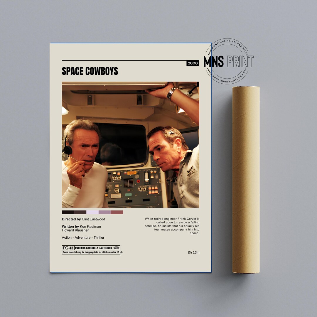 Space Cowboys Poster, Clint Eastwood, Minimal Movie Art, Retro Movie ...